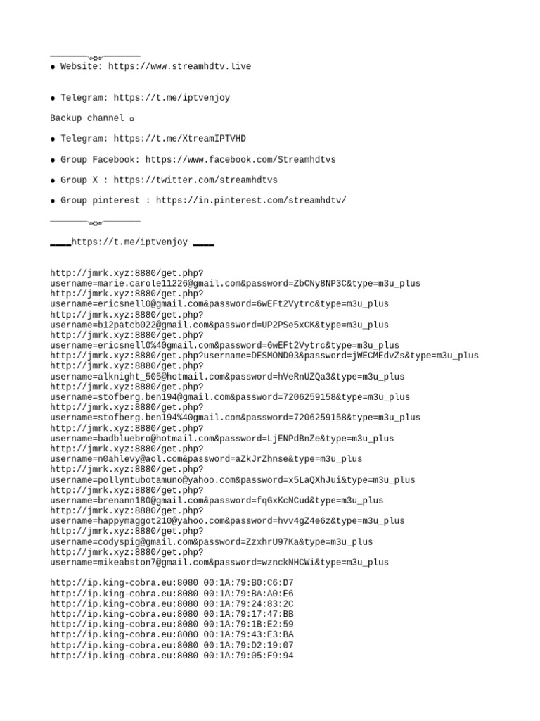 M3U Playlists Unlimited & Stbemu Codes Unlimited 2024 IPTV Premium Hits Daily Update 100% ...