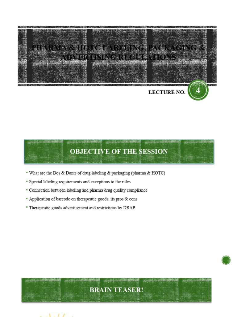 Lecture 4 - Labeling, PackagingAdv | PDF | Packaging And Labeling ...