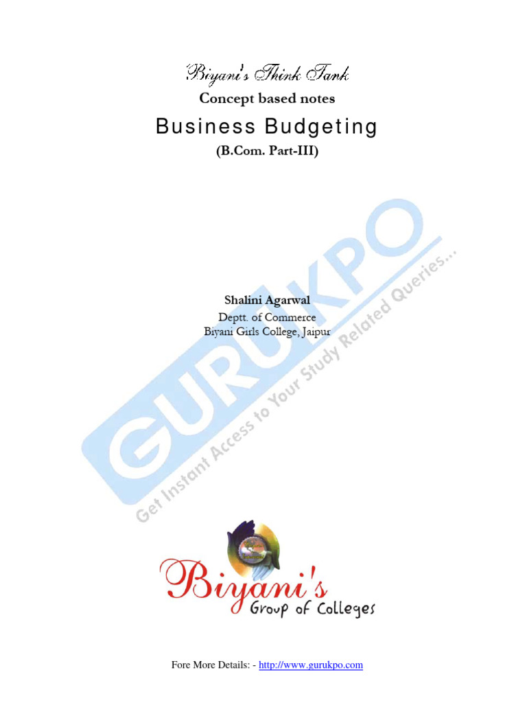Business Budgeting | Download Free PDF | Budget | Labour Economics