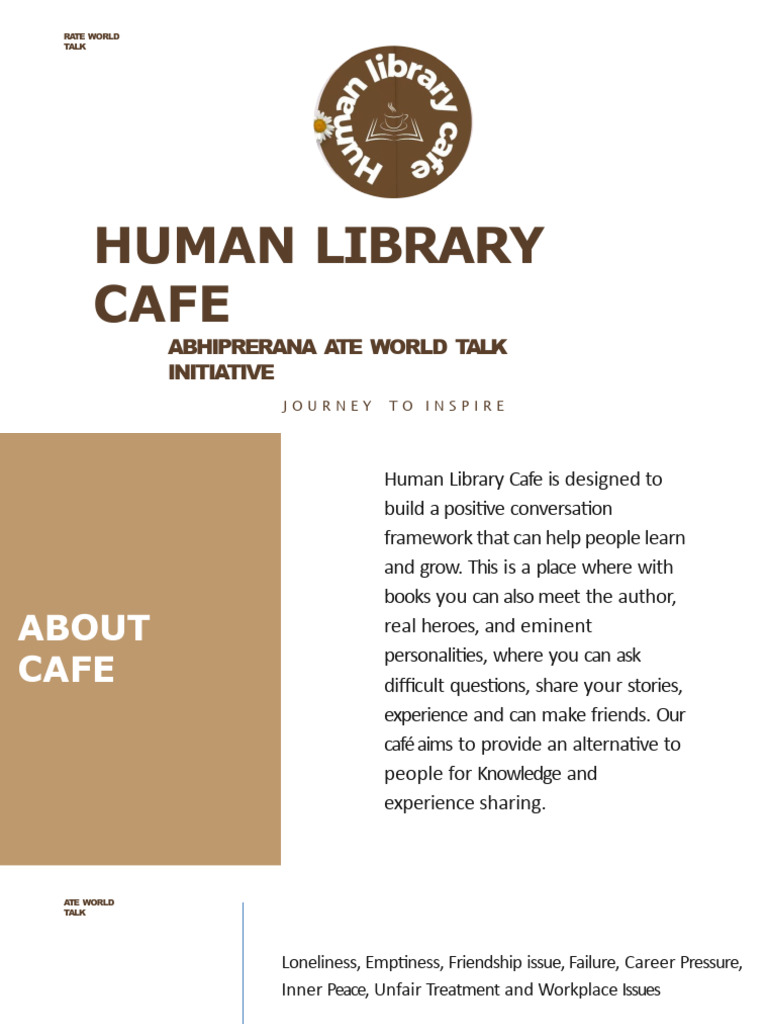 Human Library Cafe | PDF | Coffeehouse | Libraries
