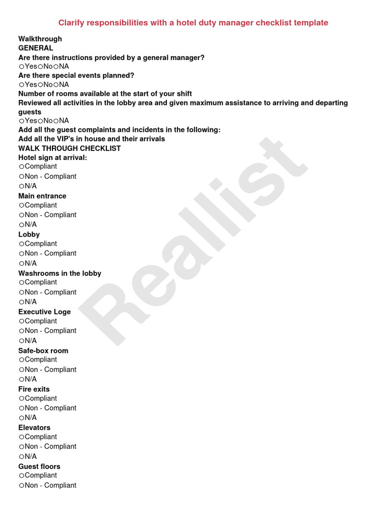 Clarify-Responsibilities-With-A-Hotel-Duty-Manager-Checklist-Template2024-05-15 21 - 26 - 19 | PDF