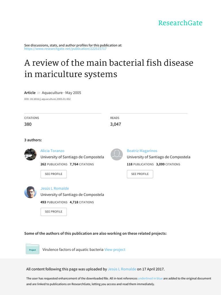 Toranzo - A - Review - of - The - Main - Bacterial - Fish - Disease ...
