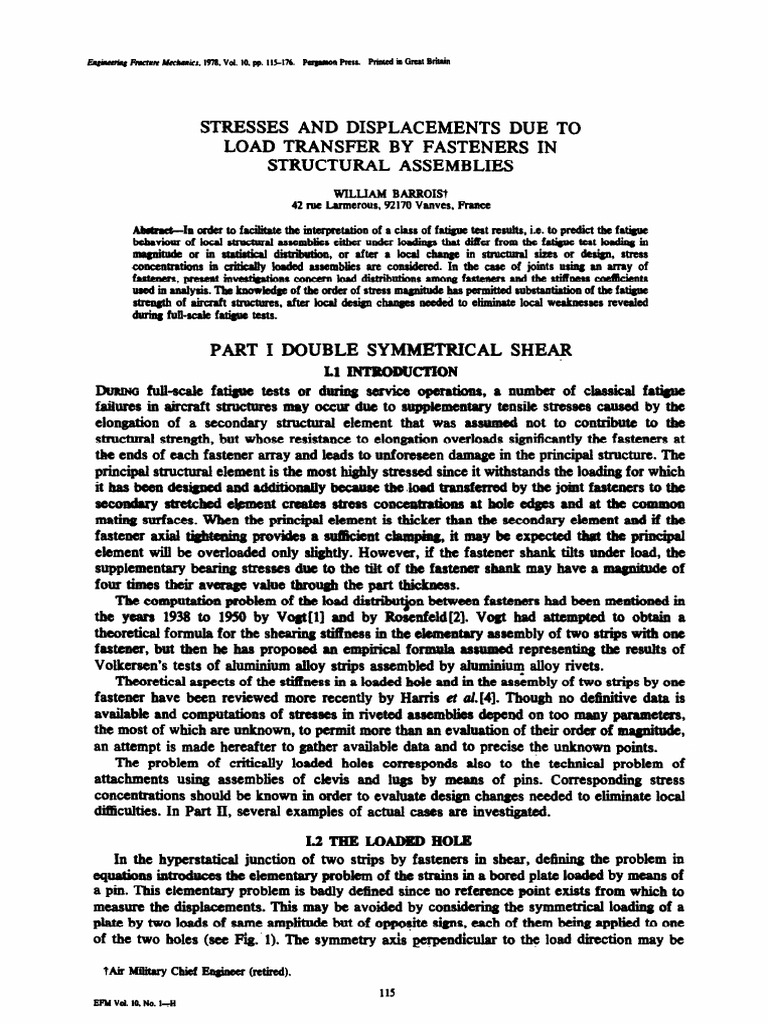 Structural Fastener Load Analysis | PDF | Bending | Stress (Mechanics)