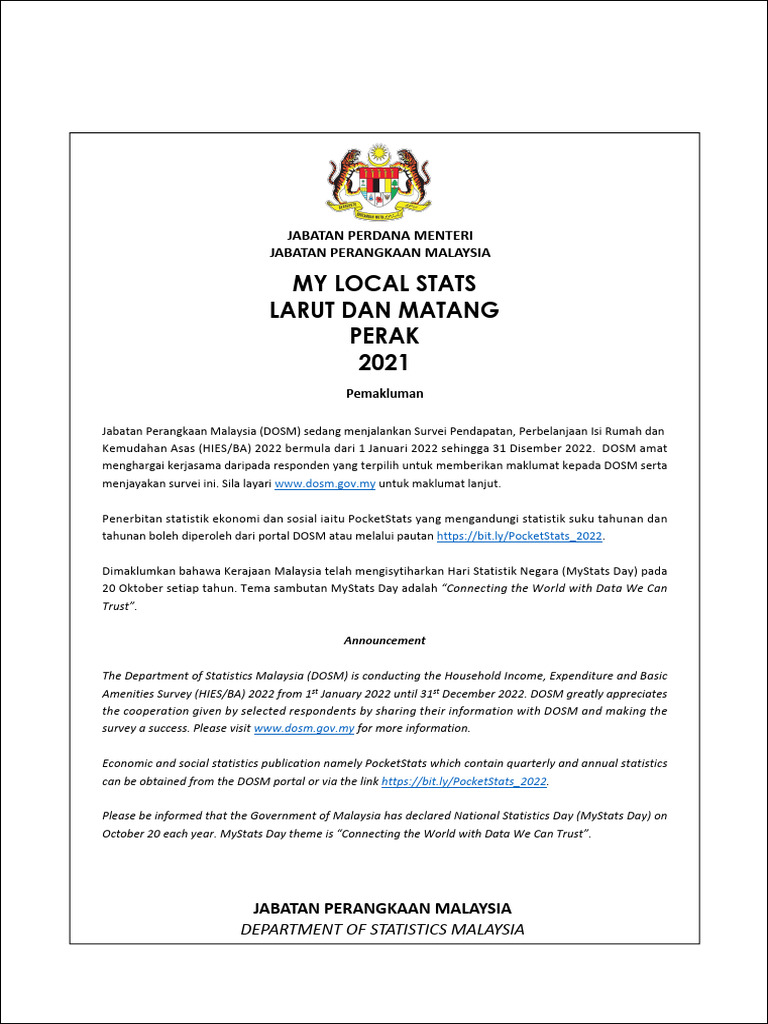 0806 My Local Stats Larut Dan Matang, Perak 2021 | PDF