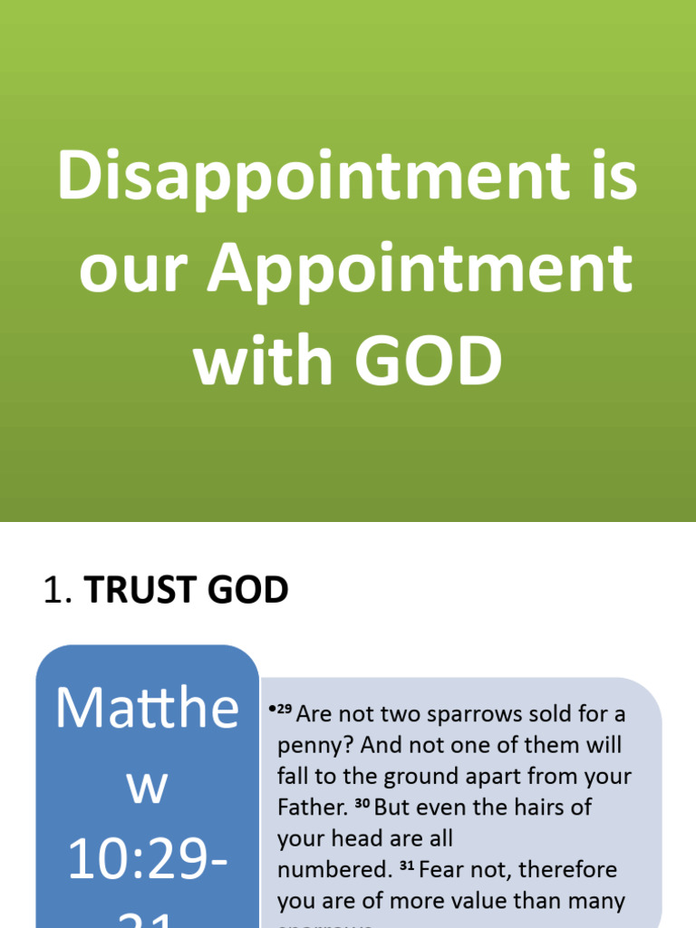 Disappointment Is Our Appointment With God | Download Free PDF | Glory ...