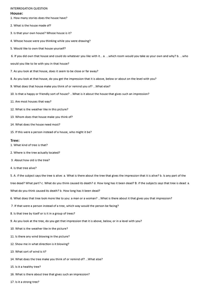 Interrogation Question - HTP | PDF