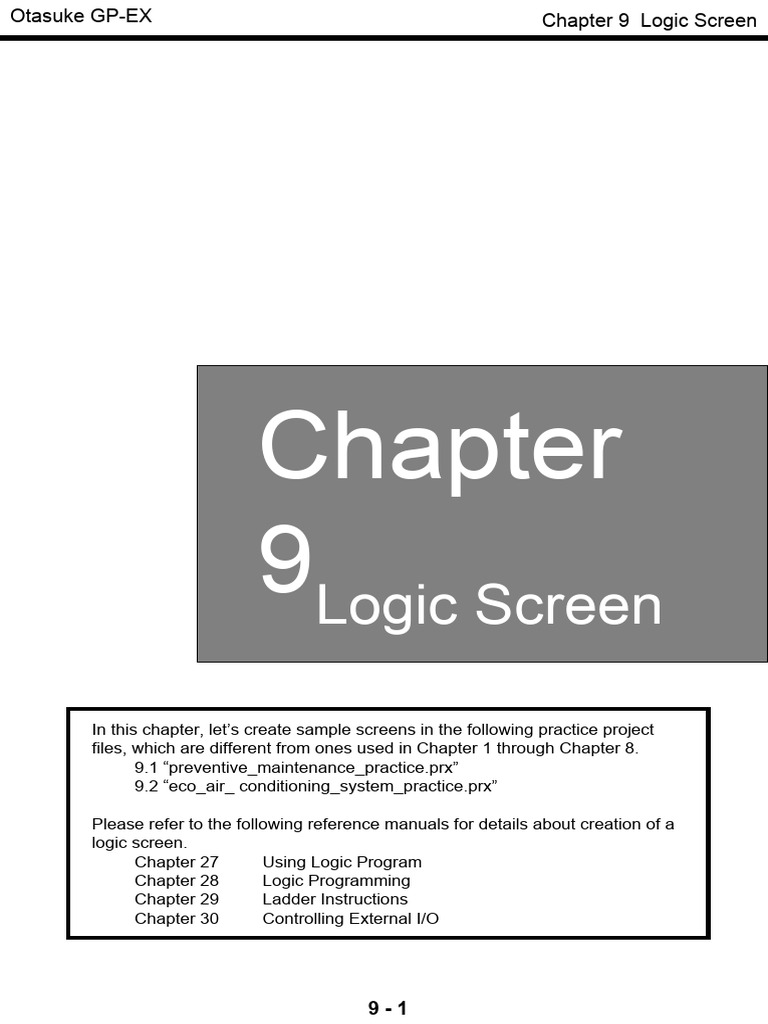 GPEX Ch9 LogicScreen 4th Edition Eng | PDF | Programmable Logic Controller | Bit