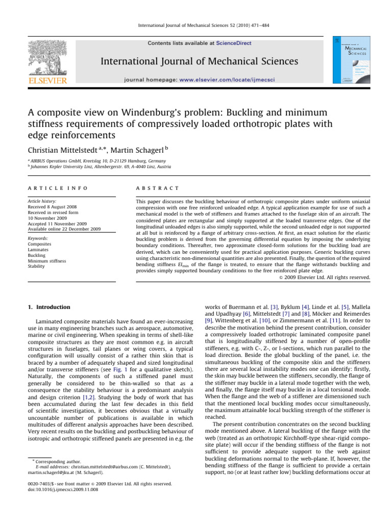 A Composite View On Windenburg Problem Buckling and Minimum | PDF ...