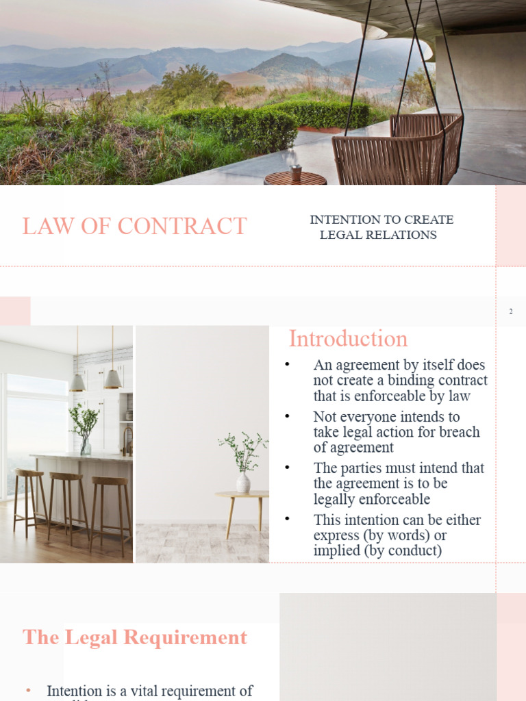 Law of Contract - Intention | PDF | Common Law | Justice