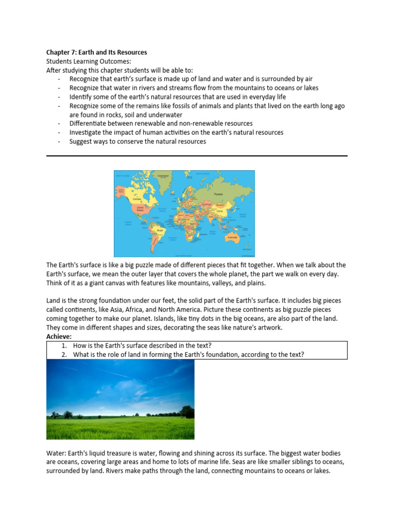 Grade 5 Chapter 7 | Download Free PDF | Earth | Water