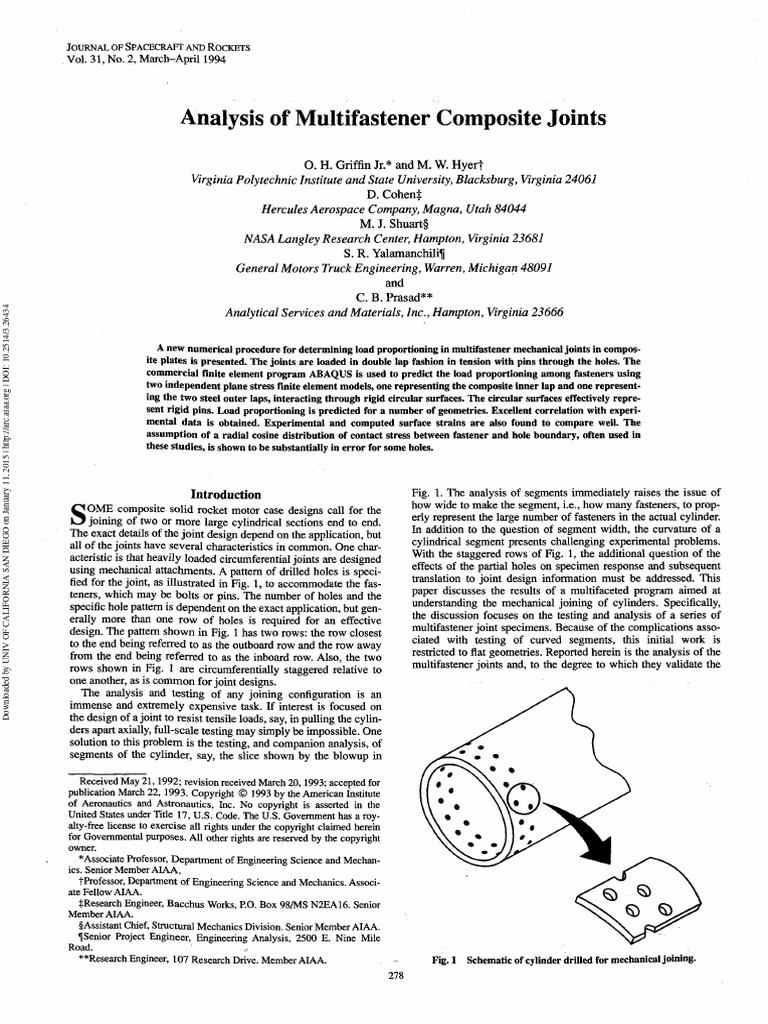 BOLT-Analysis of Multifastener Composite Joints | PDF | Stress ...