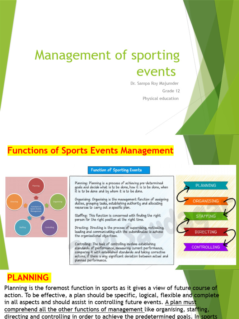 Sports Event Management Functions Guide | PDF | Tournament | Physical ...