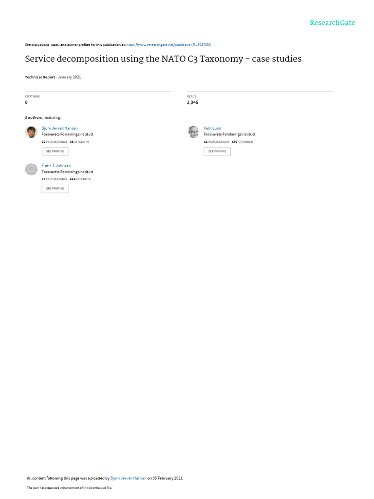 Service Decomposition Using The NATO C3 | PDF