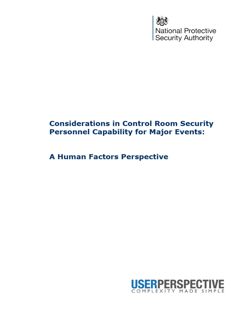 Npsa Control Room Security Personnel Capability Major Events | PDF ...