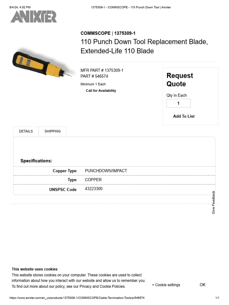 110 Punch Down Tool Blade | PDF