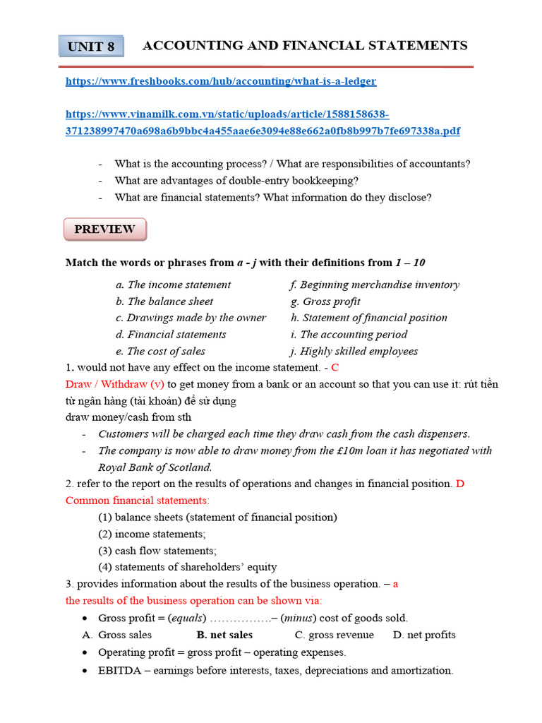 Accounting Process and Financial Statements | PDF | Cash Flow Statement ...