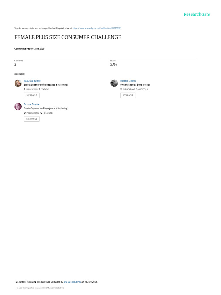 Female Plus Size Consumer Challenge | PDF | Fashion | Clothing