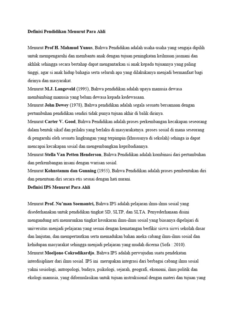 Definisi Pendidikan Menurut para Ahli | PDF