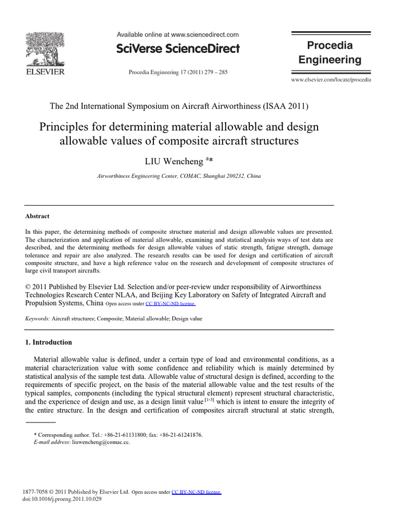 Priciples For Determining Material Allowable and Design Allowable ...