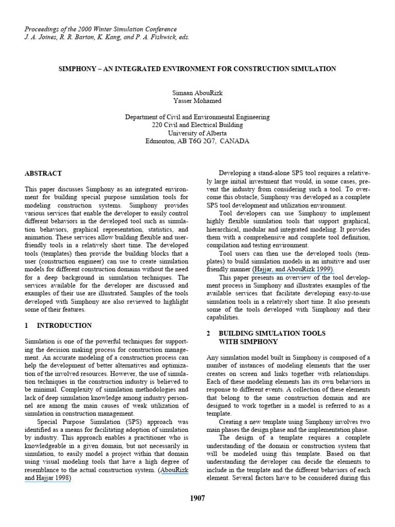 Simphony An Integrated Environment For C | PDF | Conceptual Model | Simulation