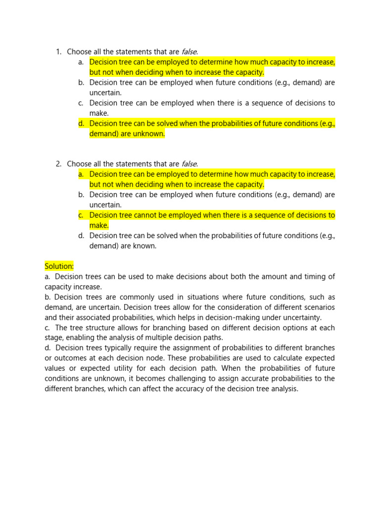 After Class Quiz #2 - Sol | PDF | Linear Programming | Decision Making