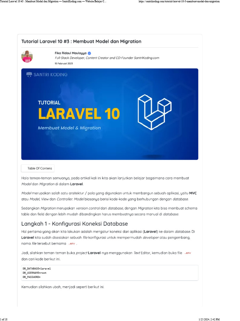 Tutorial Laravel 10 3 Membuat Model Dan Migration Pdf Information