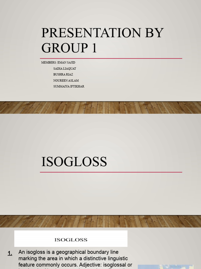 Group 1 Presentation | PDF | Dialect | Linguistics