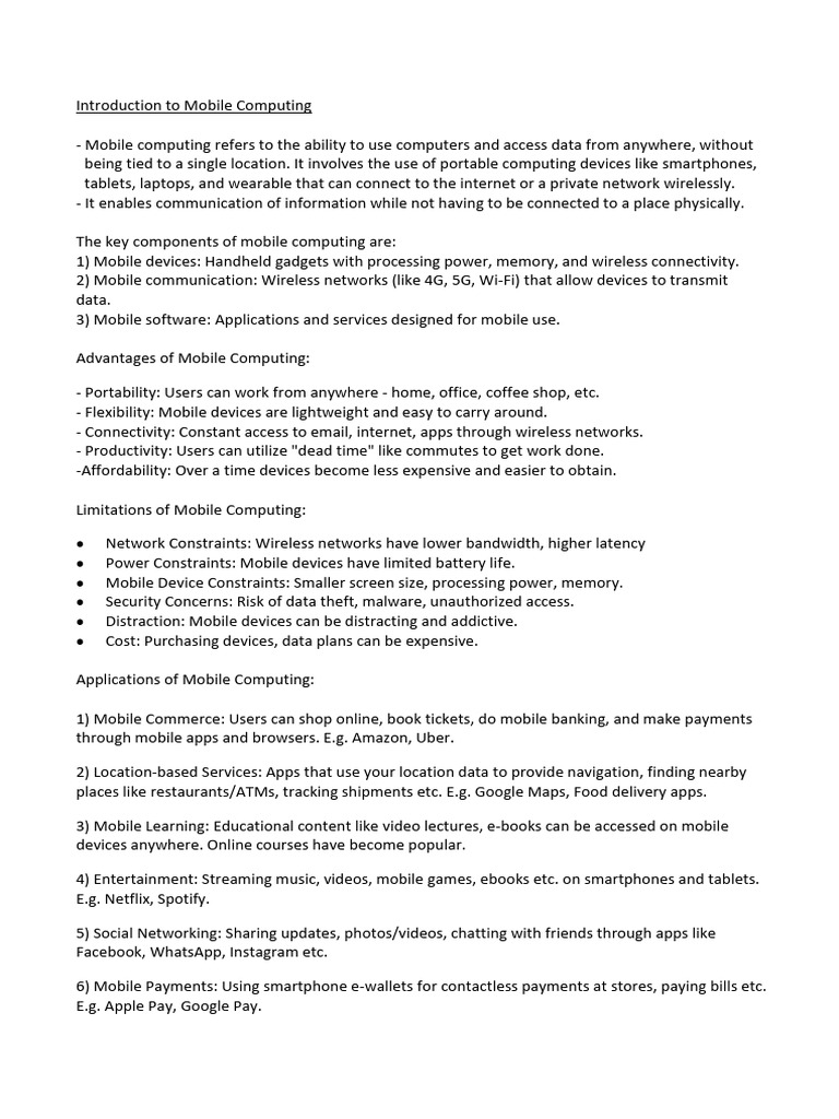 Introduction to Mobile Computing | PDF | Cellular Network | Channel Access Method