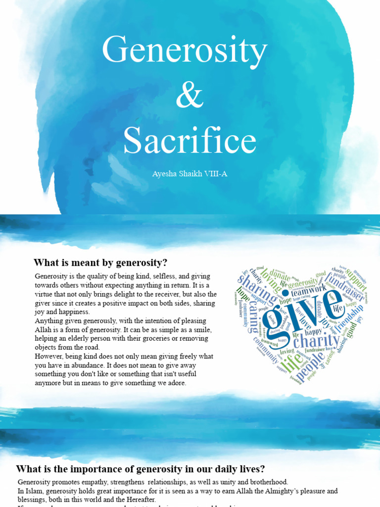 Generosity and Sacrifice | PDF | Generosity | Sacrifice