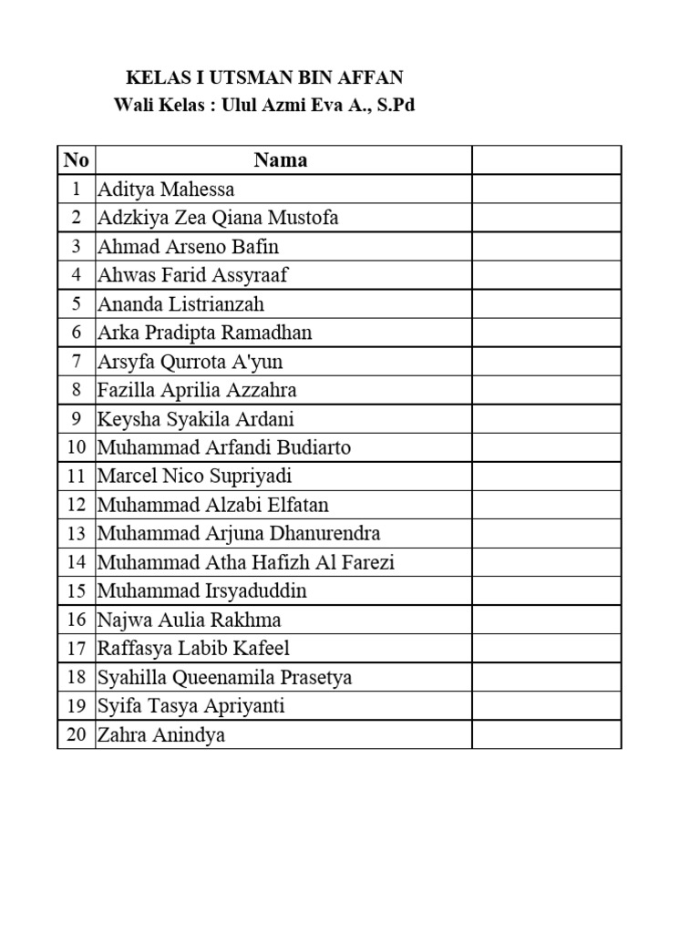 DATA - NAMA - SISWA - 1 - SD - 6 - 2023-2024 | PDF