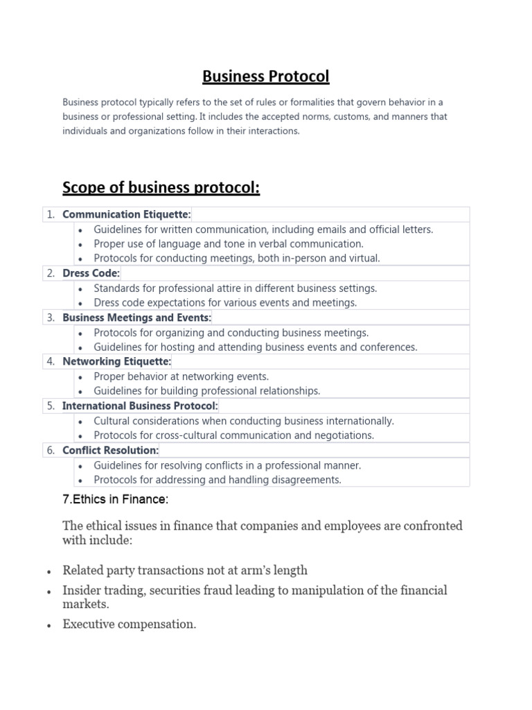 business protocol | PDF | Takeover | Insider Trading