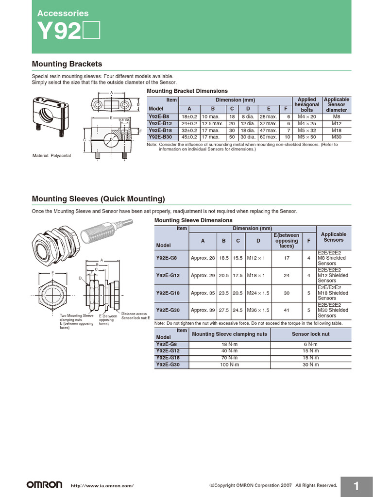 Proximity Accessories Y92 - Dsheet - csm470 | PDF