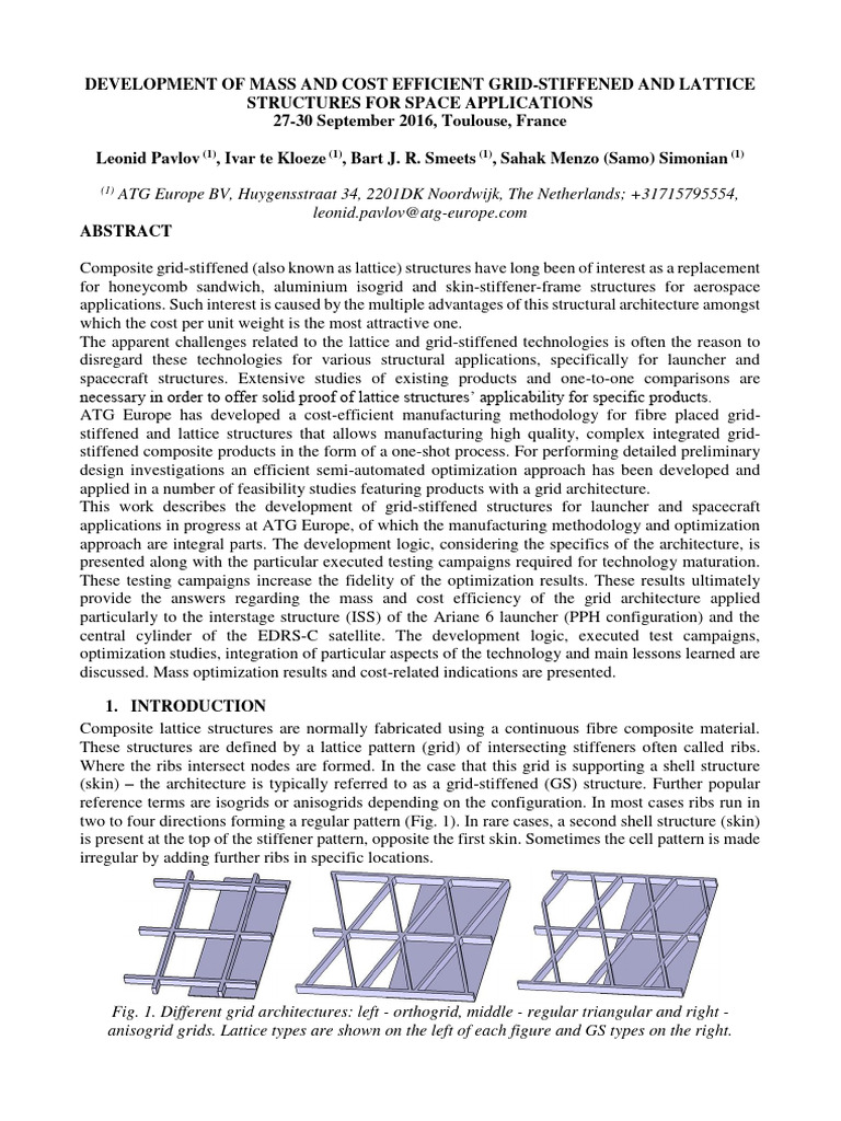 Development of Mass and Cost Efficient Grid Stiffened | PDF | Buckling | Computer Aided Design