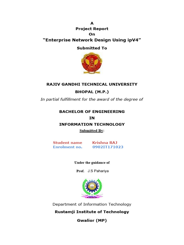 Enterprise Network Design with IPv4 | PDF | Computer Network | Network ...