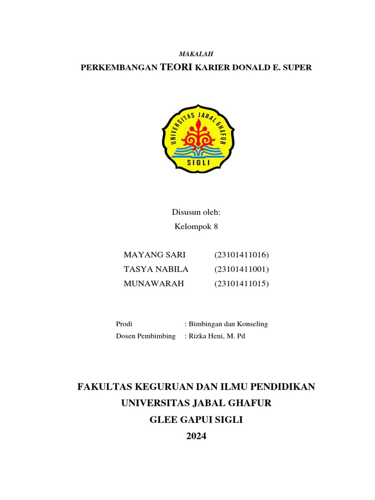 Teori Perkembangan Karir Donald Super | PDF