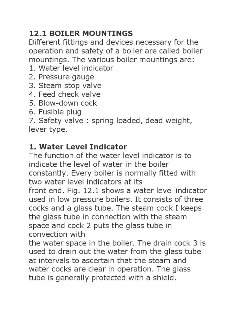 Boiler Mountings | PDF | Valve | Boiler