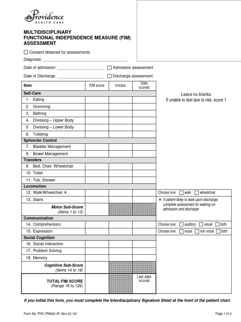 FIM Assessment for Care Teams | PDF | Wheelchair | Health Sciences