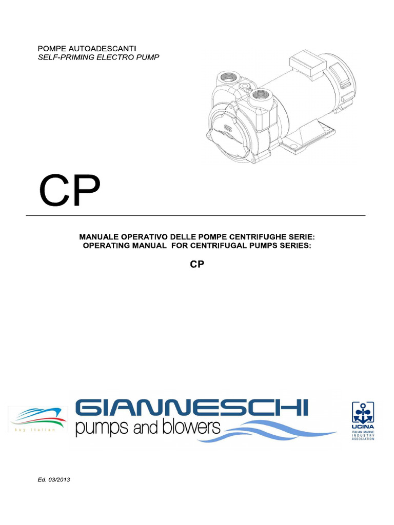 CP self priming electro pump - maintenance | PDF