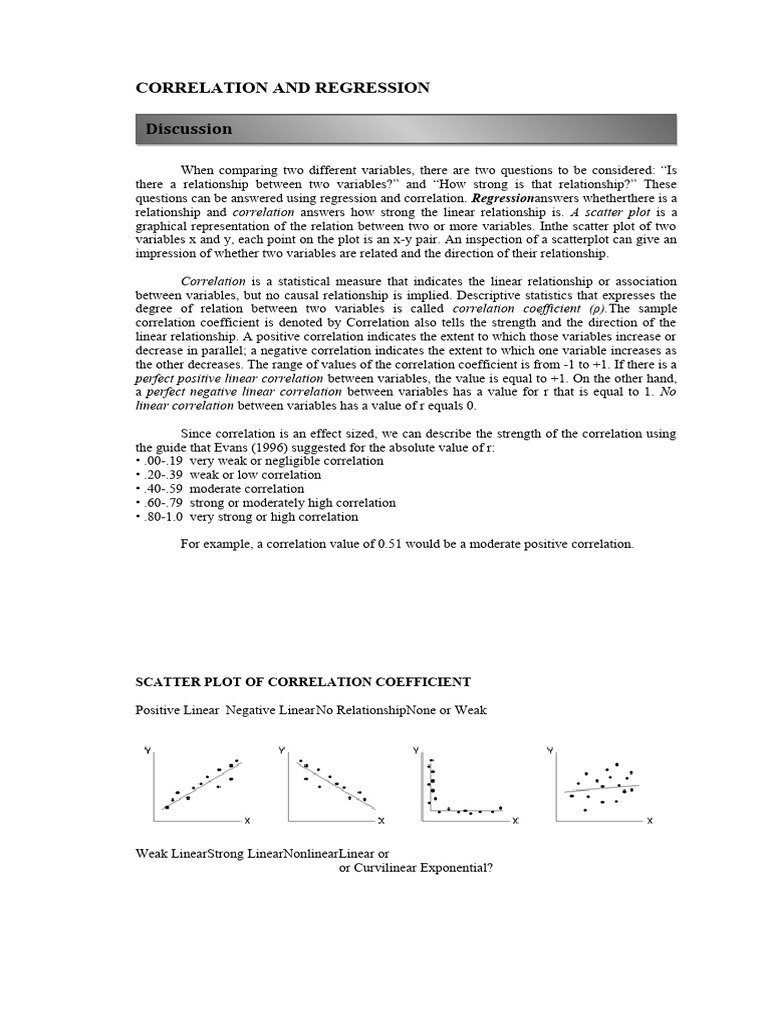 Correlation and Regression | Download Free PDF | Linear Regression ... Correlation and Regression | Download Free PDF | Linear Regression ...