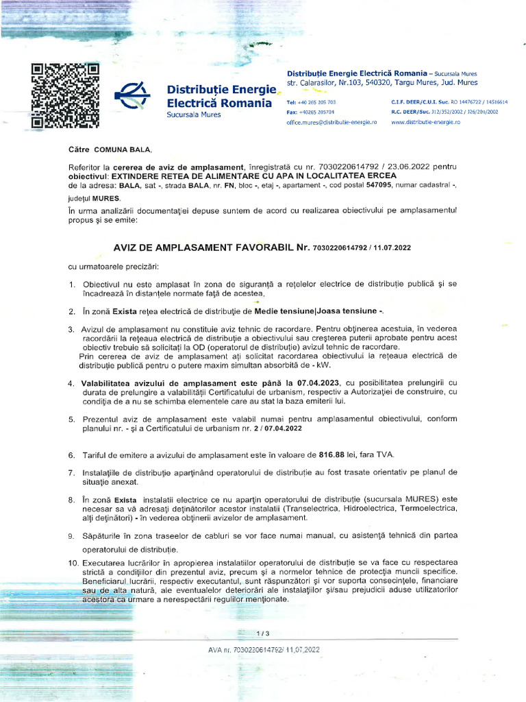 Aviz Electrica | PDF