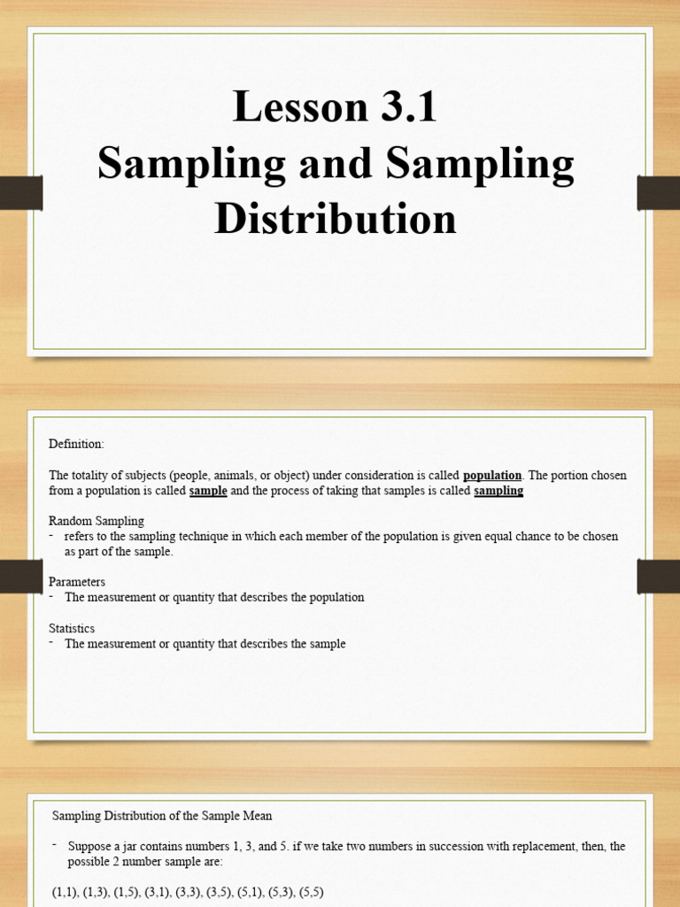 LC No 3.1 - Statistics | PDF | Probability Distribution | Sampling ...