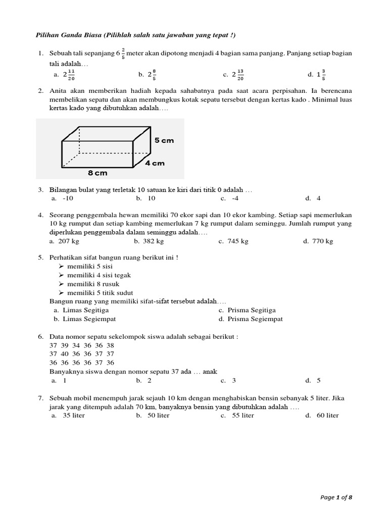 Exercise Math Indo | PDF