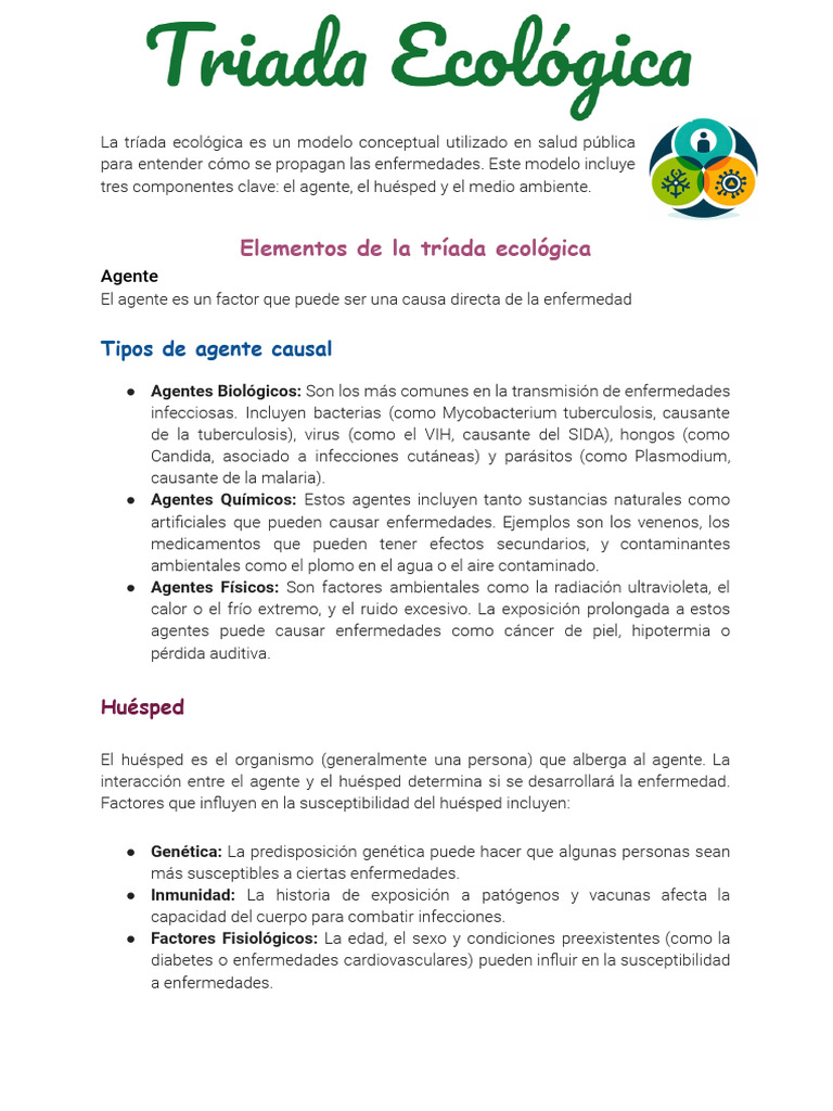Triada Ecológica | PDF | Infección | Entorno natural