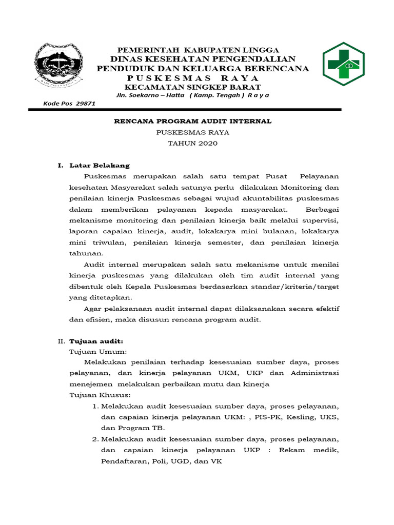 Rencana Audit 2020 Pdf