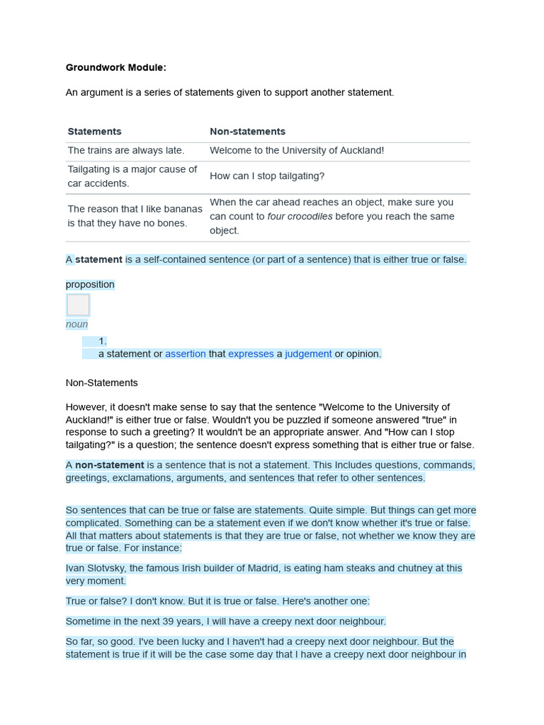 PHIL 105 Module 1 Groundwork | PDF | Argument | Heuristic