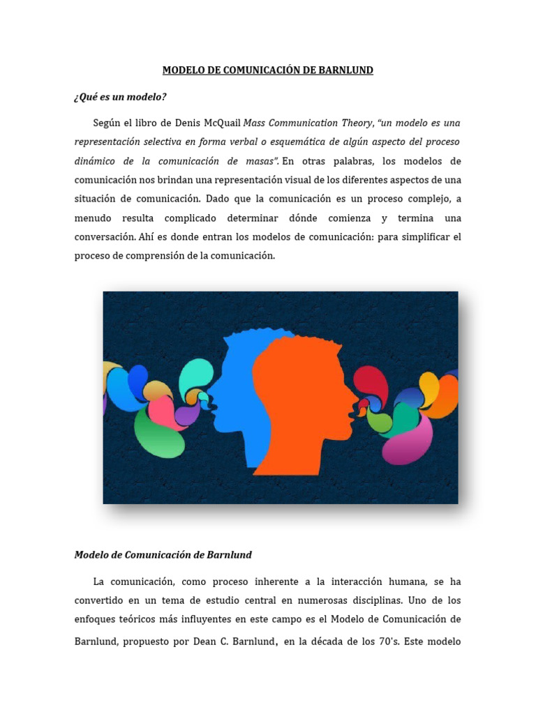 Modelo de Comunicación de Barnlund | PDF | Cognición | Sicología