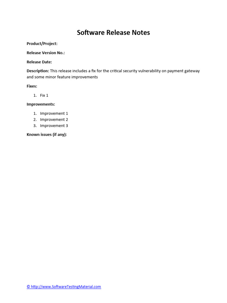 Software Release Notes | PDF