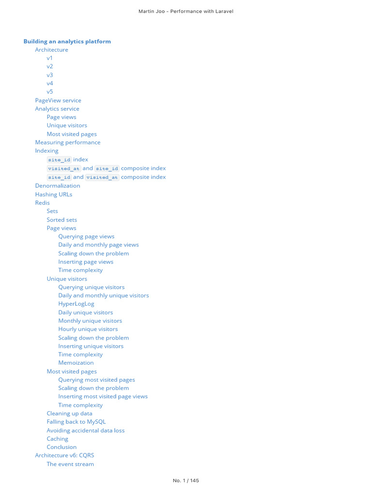 2. Building an analytics platform | PDF | Databases | Database Index