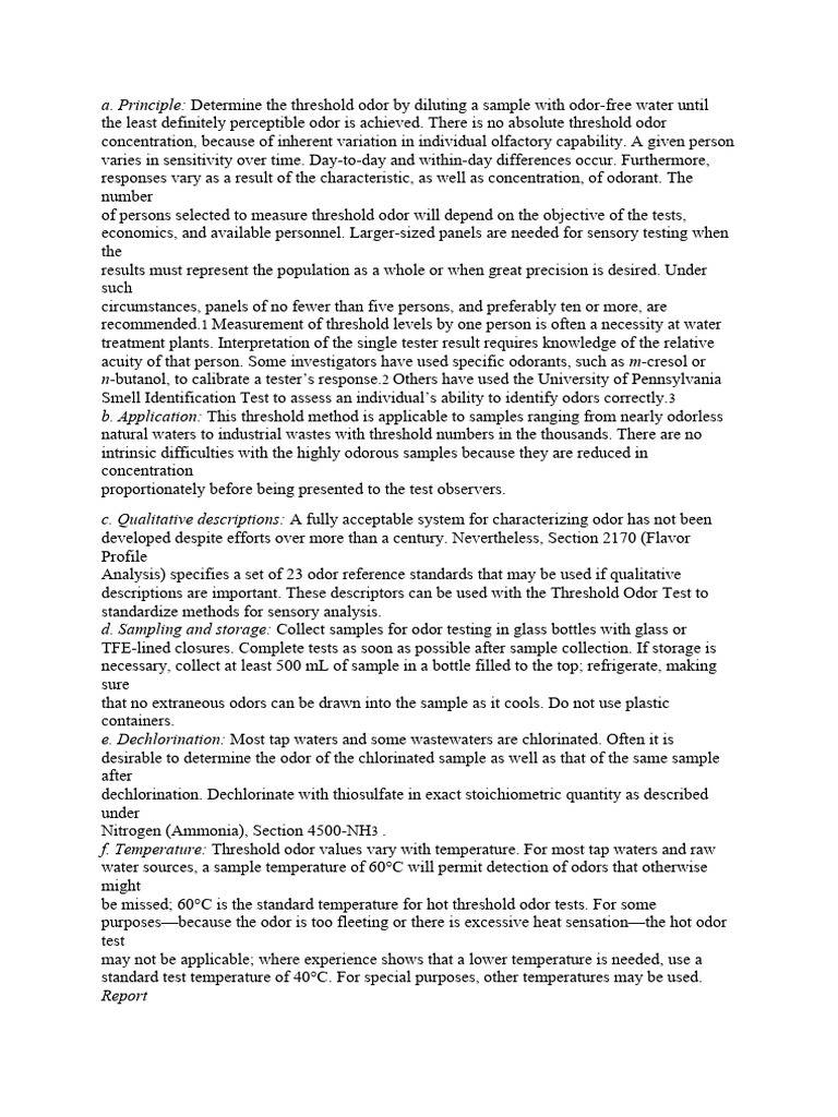 A 1 | PDF | Odor