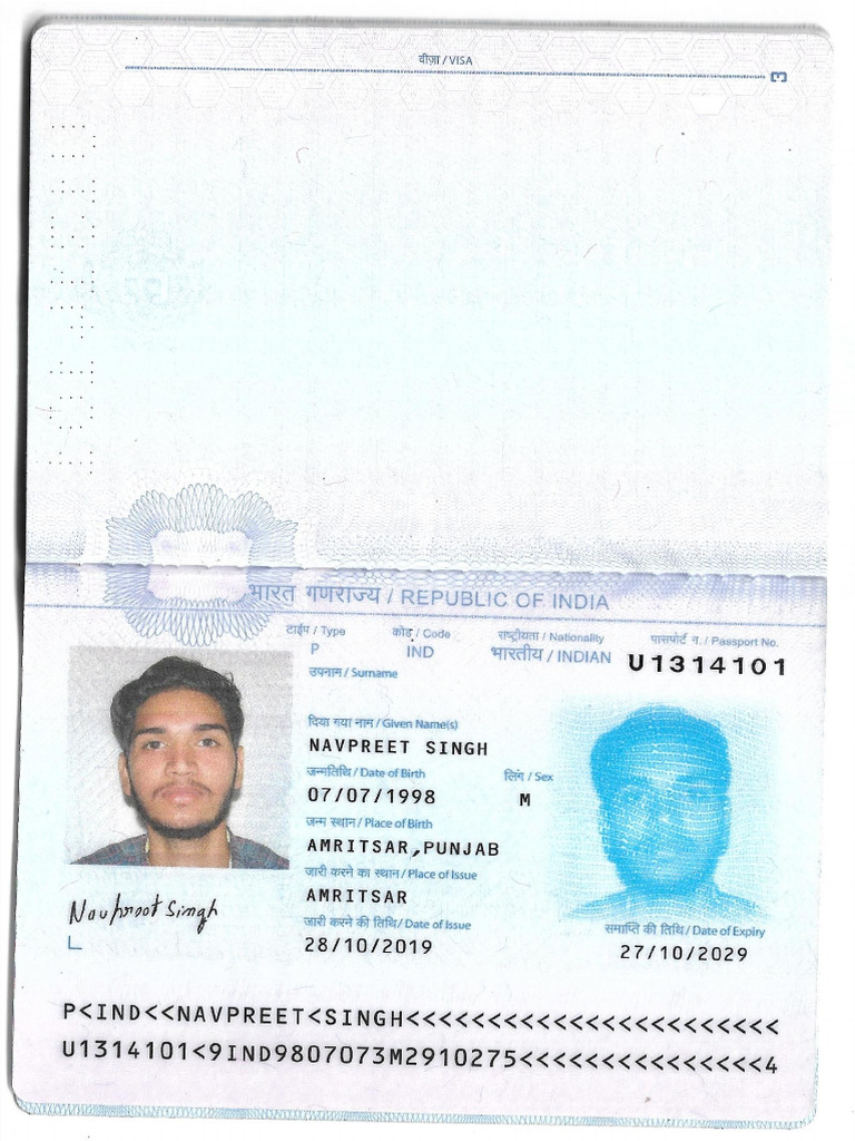 Passport Navpreet Singh (1) - 1 | PDF